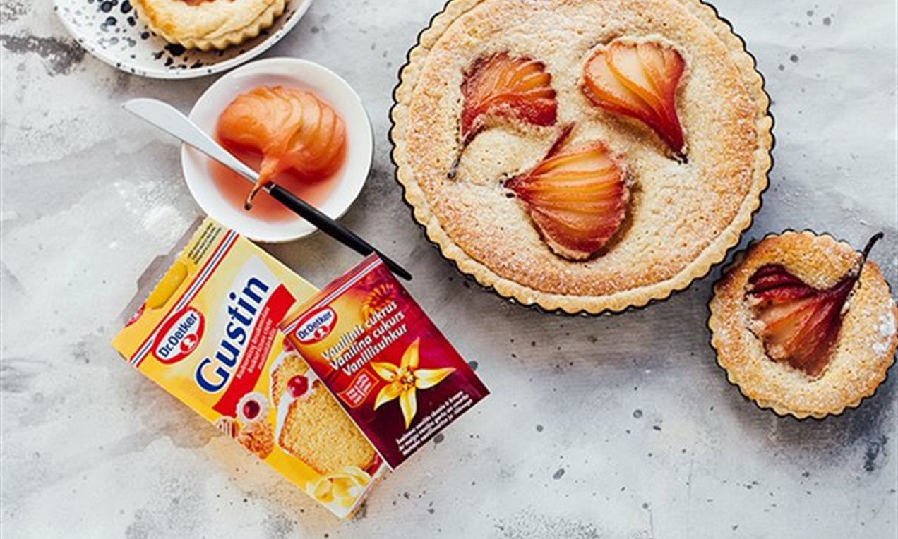 Vaniļas-mandeļu un bumbieru tarte Recepte | Dr. Oetker